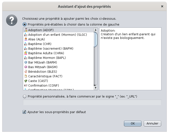 Menu contextuel | Ancestris - Documentation