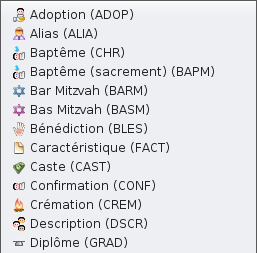 Menu contextuel | Ancestris - Documentation